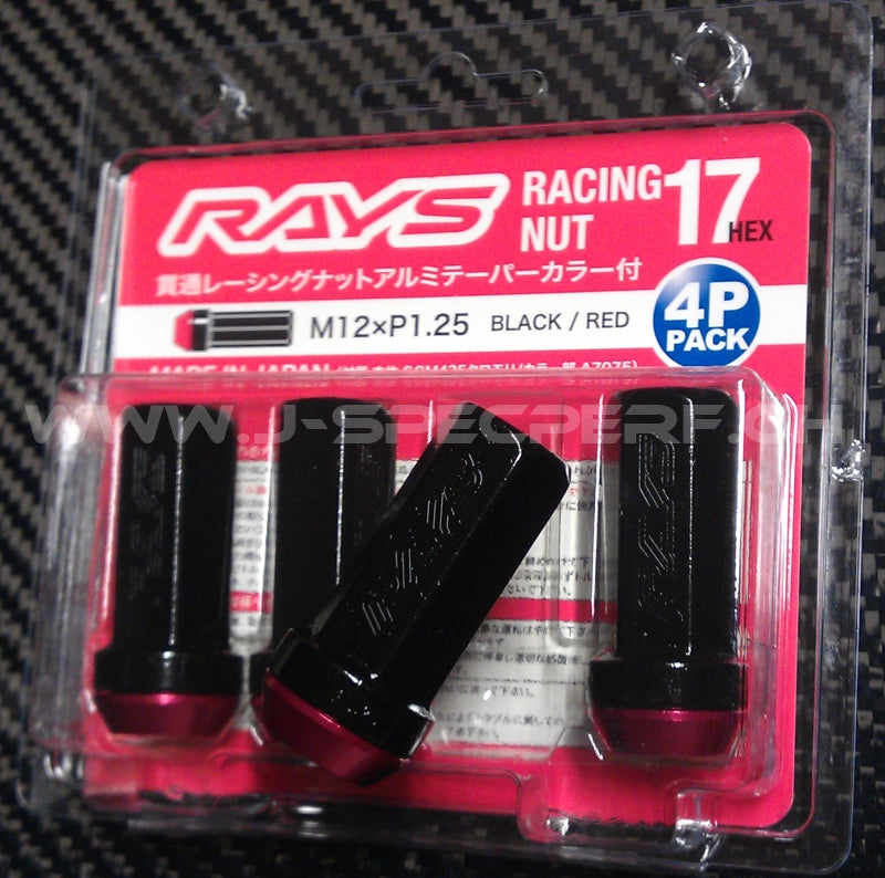 RAYS 17HEX Racing 2 Piece Nut Set - Black/Red – J-SPEC PERFORMANCE